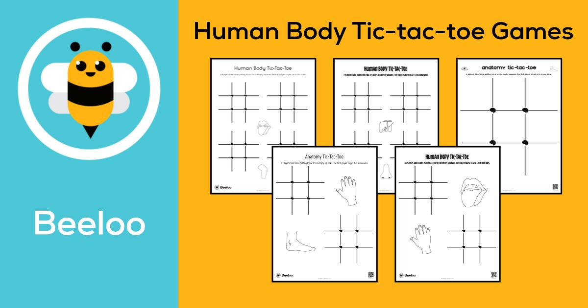 Human Body-themed Tic-tac-toe Games • Beeloo Printable Crafts and ...