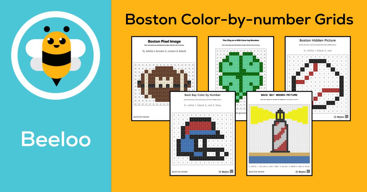 Boston-themed Color-by-number Grids • Beeloo Printable Crafts and ...