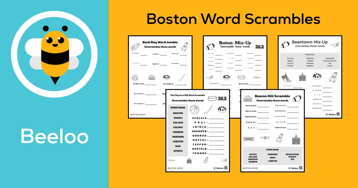 Boston-themed Word Scrambles • Beeloo Printable Crafts and Activities ...