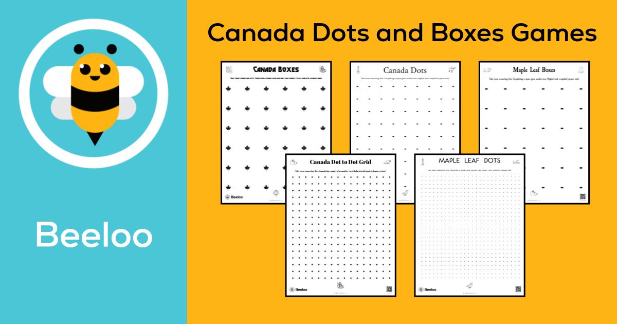 Canada-themed Dots and Boxes Games • Beeloo Printable Crafts and ...