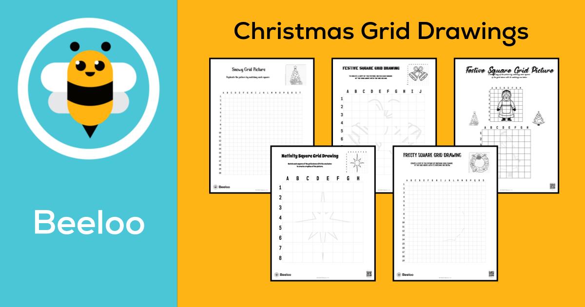 Christmas-themed Grid Drawings • Beeloo Printable Crafts and Activities ...