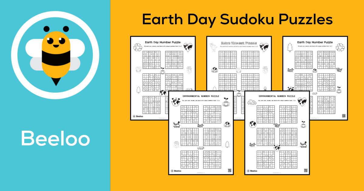 Earth Day-themed Sudoku Puzzles • Beeloo Printable Crafts and ...