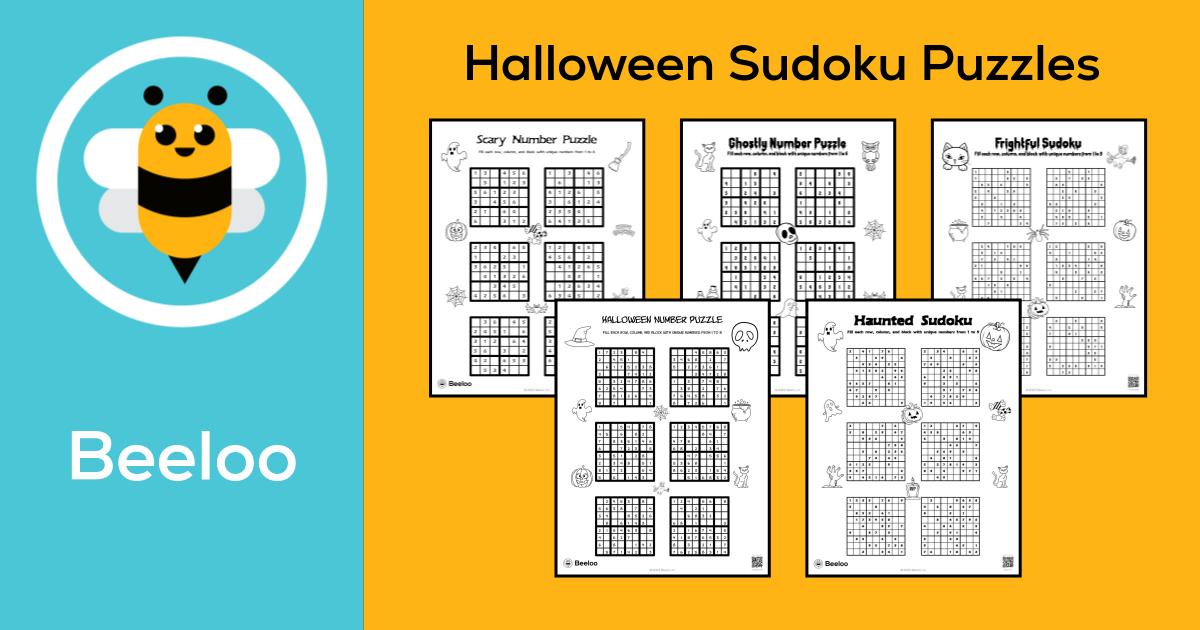 Halloween-themed Sudoku Puzzles • Beeloo Printable Crafts and ...