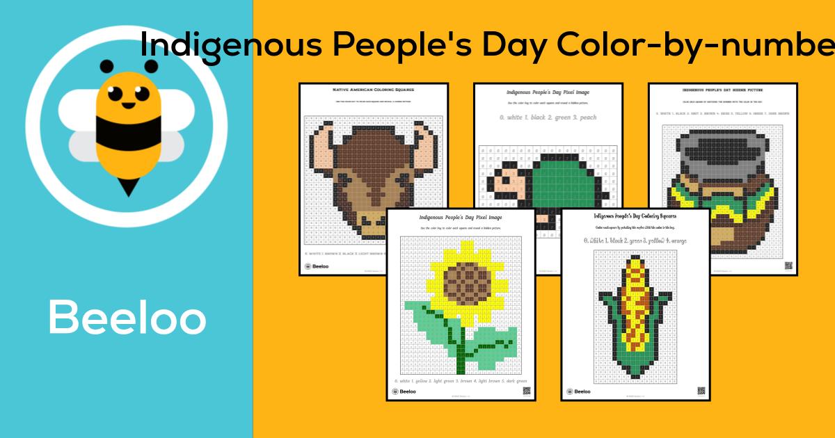 Indigenous People's Day-themed Color-by-number Grids • Beeloo Printable ...