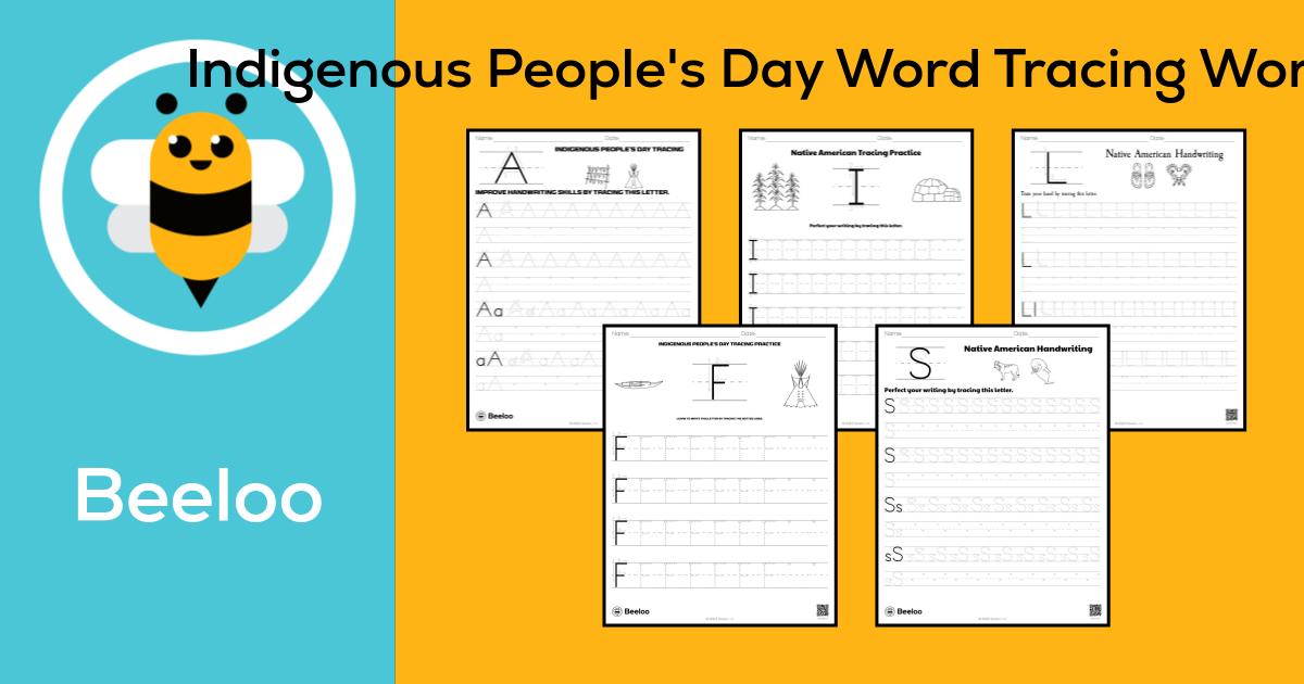 Indigenous People's Day-themed Word Tracing Worksheets • Beeloo ...