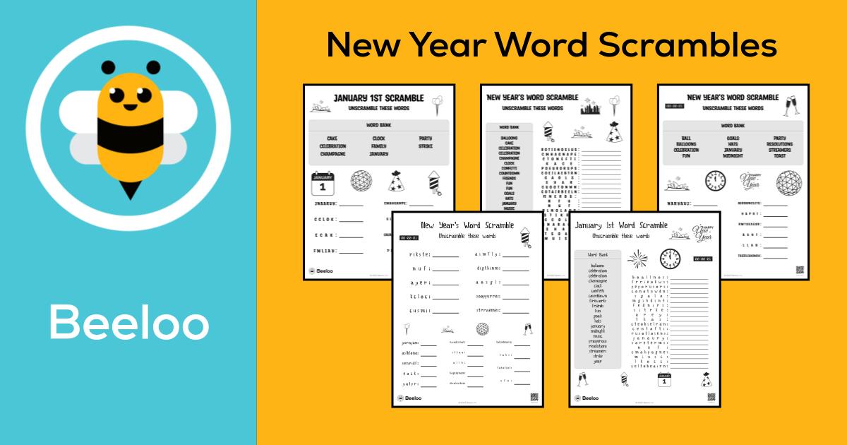 New Year-themed Word Scrambles • Beeloo Printable Crafts and Activities ...