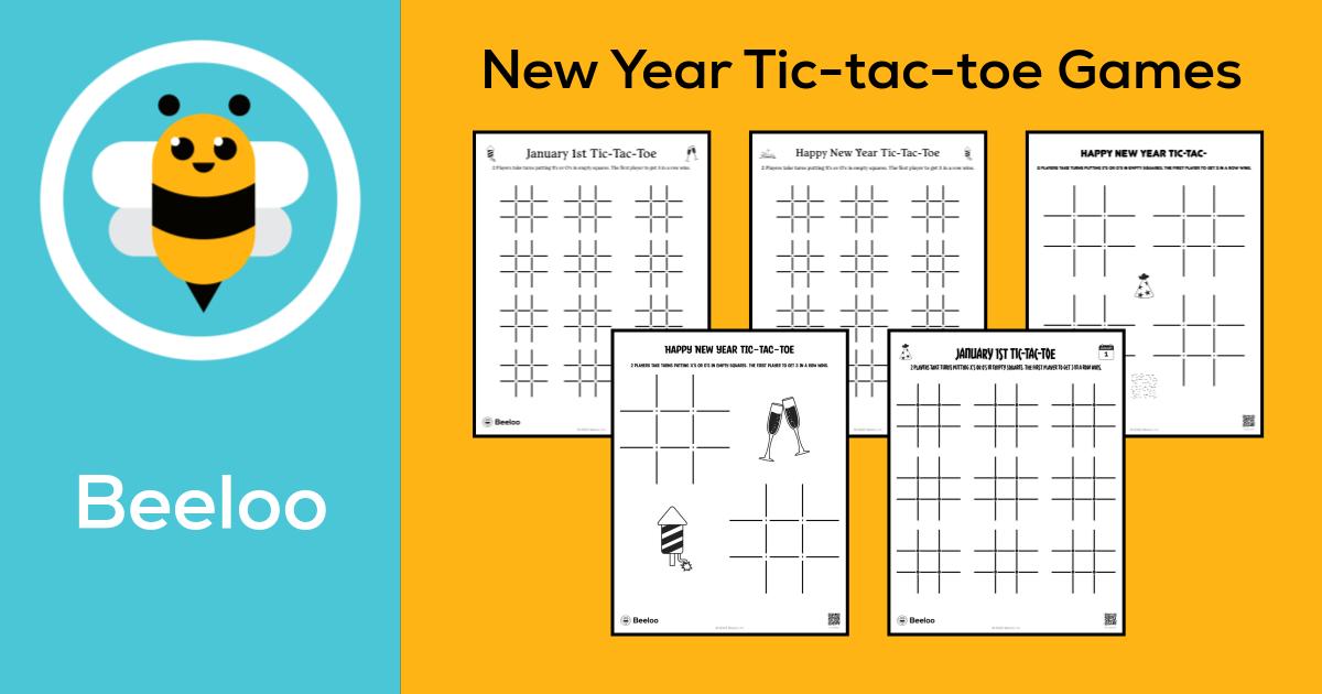 New Year-themed Tic-tac-toe Games • Beeloo Printable Crafts and ...