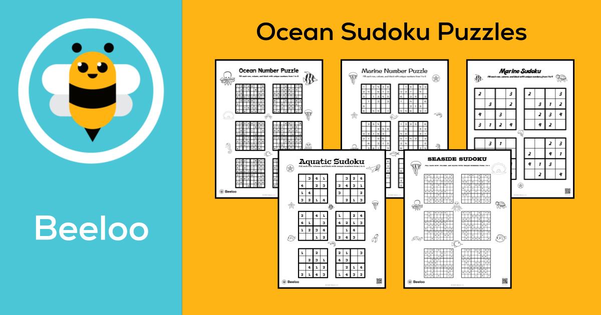 Ocean-themed Sudoku Puzzles • Beeloo Printable Crafts and Activities ...