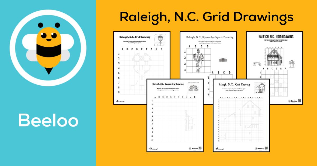 Raleigh, N.C.-themed Grid Drawings • Beeloo Printable Crafts and ...