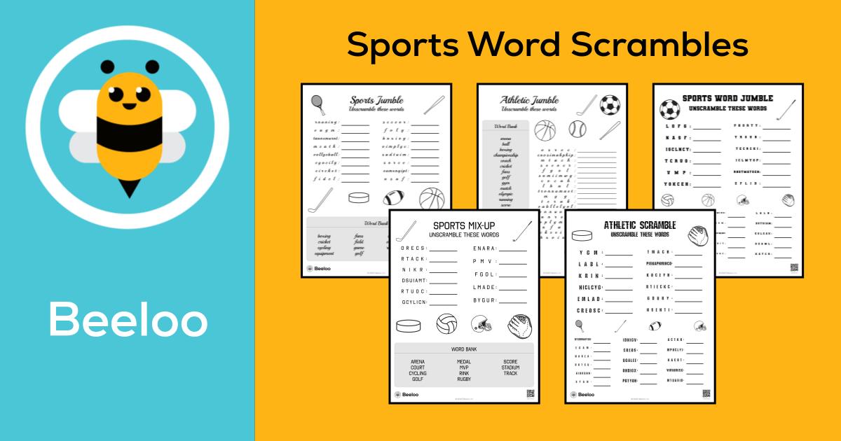 Sports-themed Word Scrambles • Beeloo Printable Crafts and Activities ...