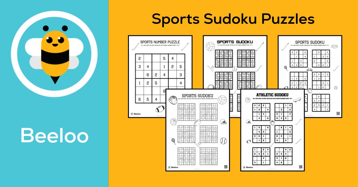 Sports-themed Sudoku Puzzles • Beeloo Printable Crafts and Activities ...