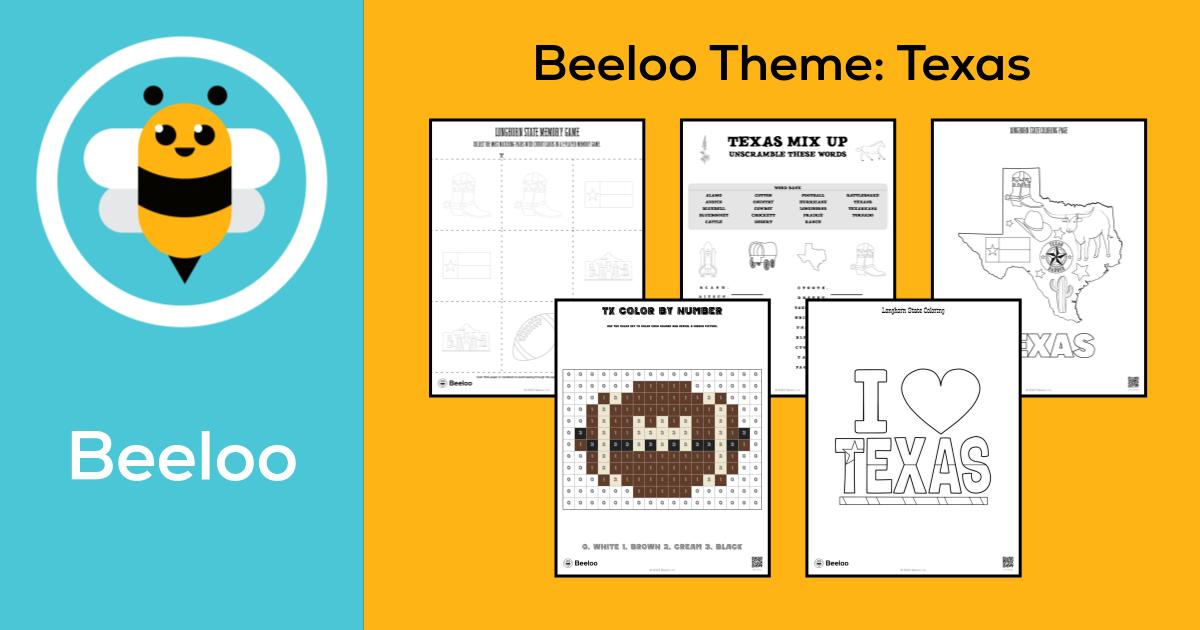 Texas-themed Printables • Beeloo Printable Crafts and Activities for Kids